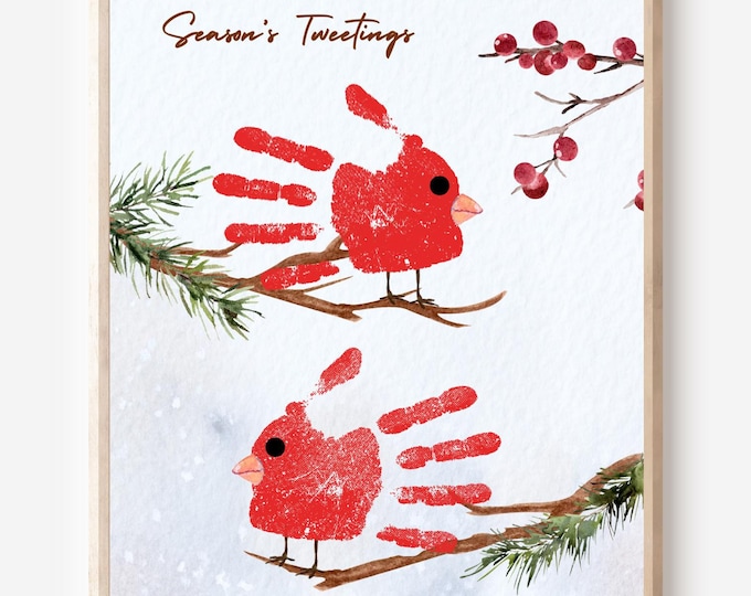 Cardinal Handprint, Seasons Tweetings Handprint, Christmas Handprint ...