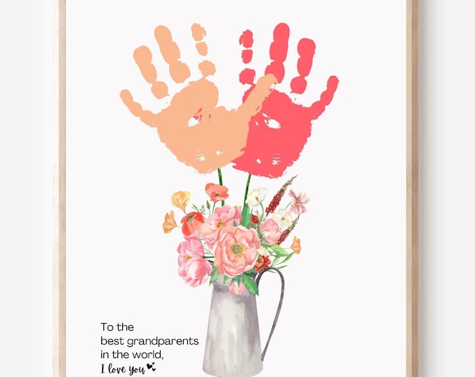 Flower Handprint Craft, Grandparents' Day Handprint, Grandparent Crafts ...