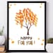Fall Tree Fingerprint Craft, Printable Fall Handprint Craft, Happy Fall ...