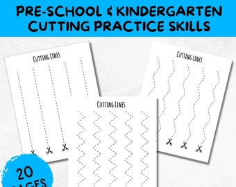 Preschool/prek Beginning Scissors Cutting Practice, Montessori Inspired ...