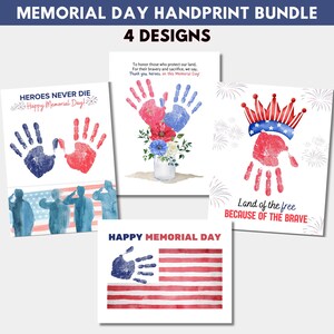 Memorial Day Handprint Bundle, Land of the Free, Memorial Day Craft ...