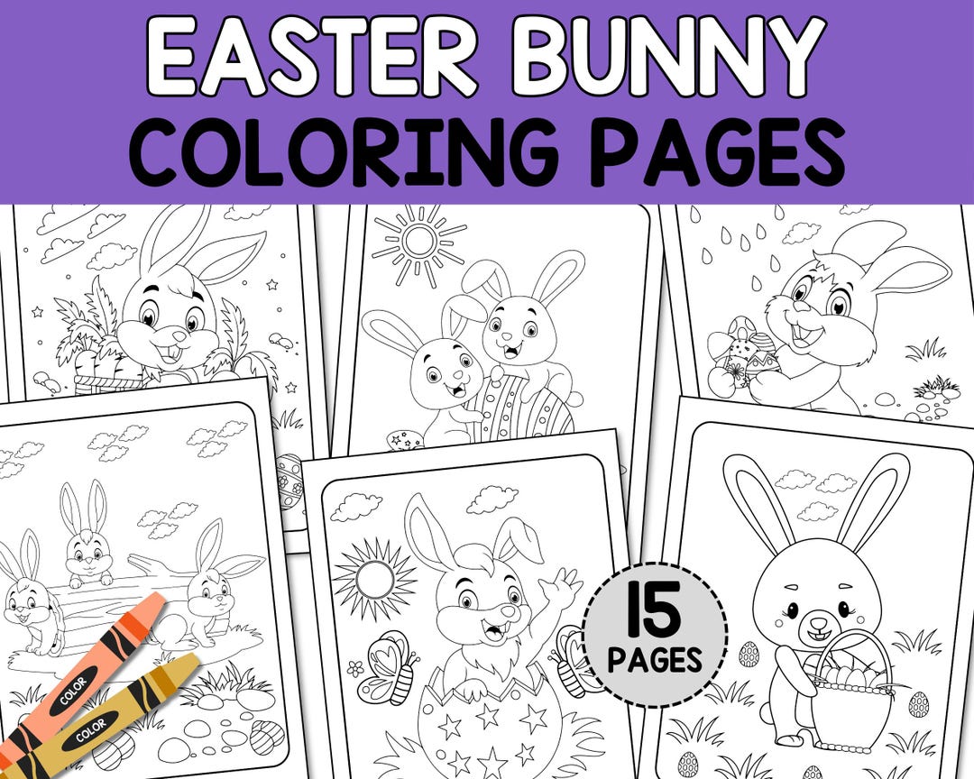 Easter Bunny Coloring Pages, Printable Easter Coloring Sheets, Easter ...