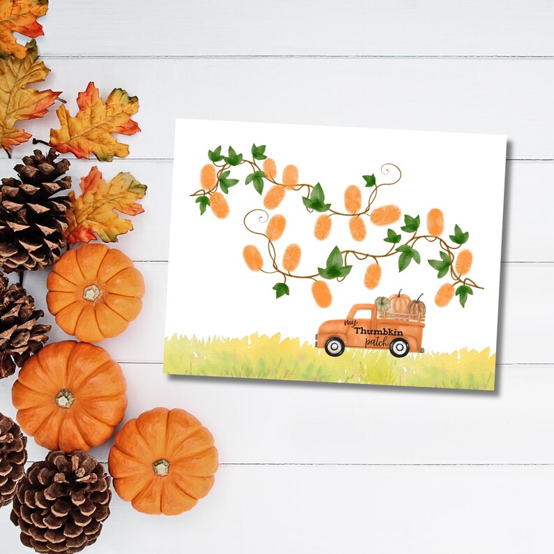 Thumbkin Patch Craft, Fall Fingerprint Craft, Fingerprint Pumpkin, Fall ...