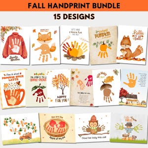 Fall Handprint Craft Bundle, Fall Daycare Printable, Fall Craft for ...