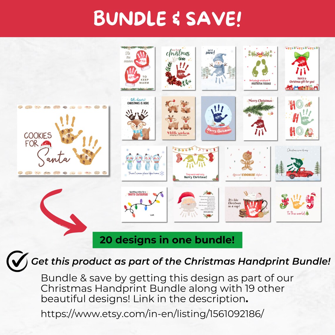 Christmas Handprint Art, Cookies for Santa Handprint, Christmas ...