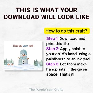 Snowman Handprint Craft, I Love You Snow Much Handprint, Winter ...