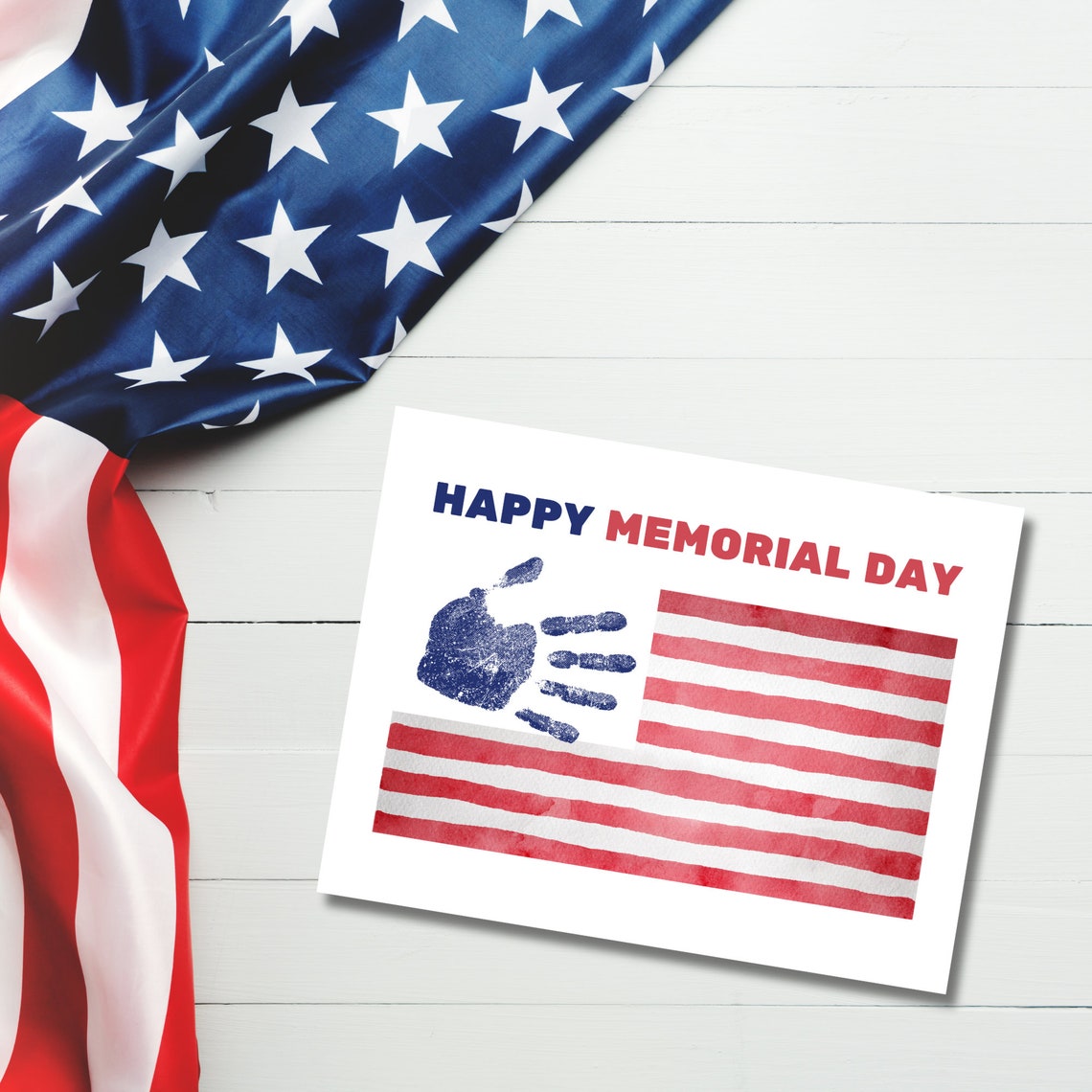 Flag Handprint Craft, Memorial Day Handprint, Memorial Flag, Memorial ...