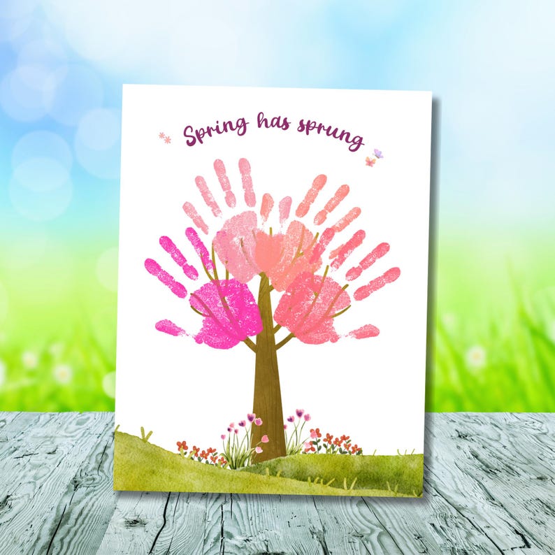 Spring Tree Handprint, Spring Handprint Craft, Spring Craft for ...