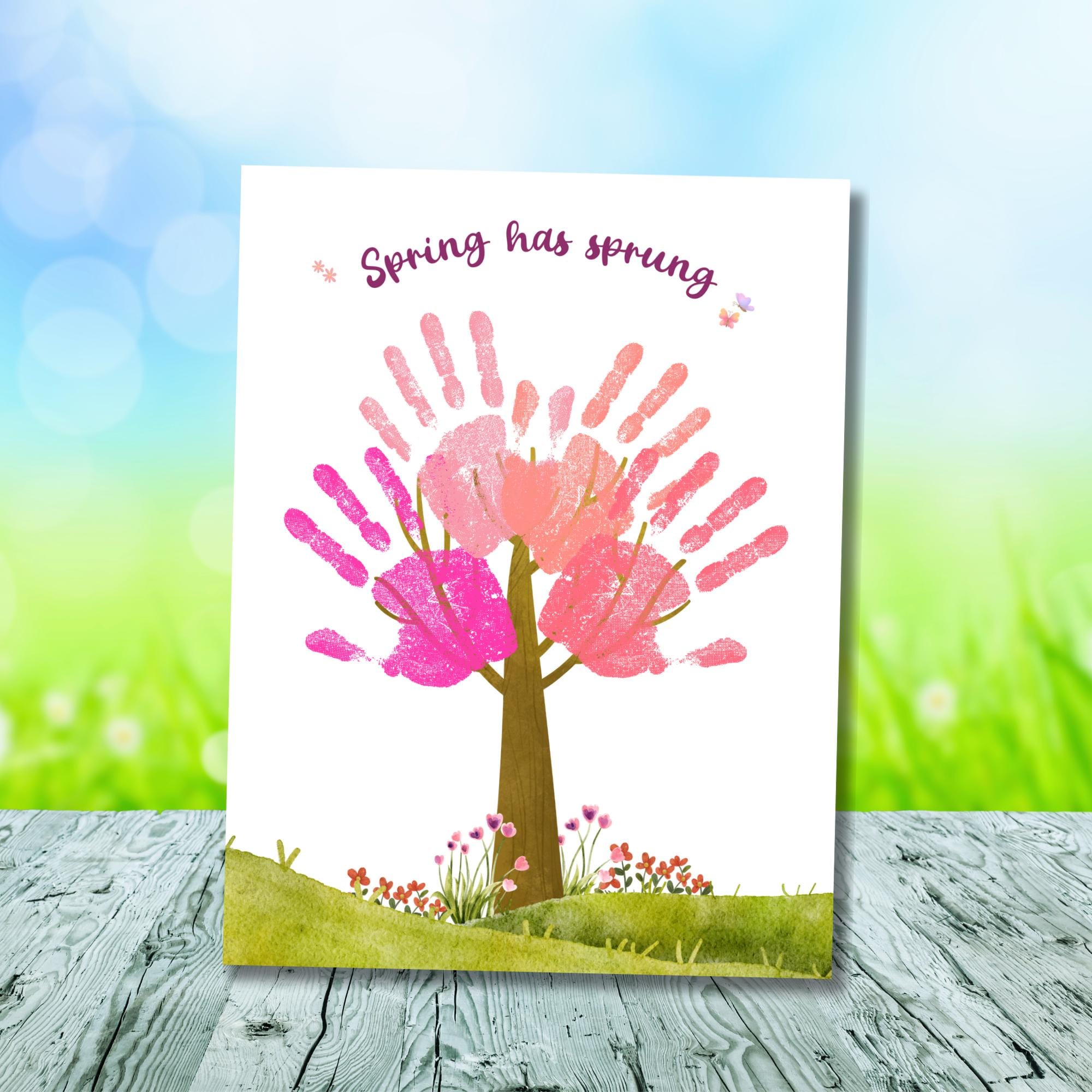 Spring Tree Handprint, Spring Handprint Craft, Spring Craft for ...