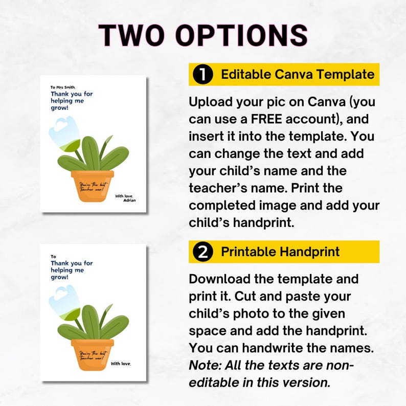 Editable Teacher Appreciation Handprint Art, Photo Handprint Canva ...