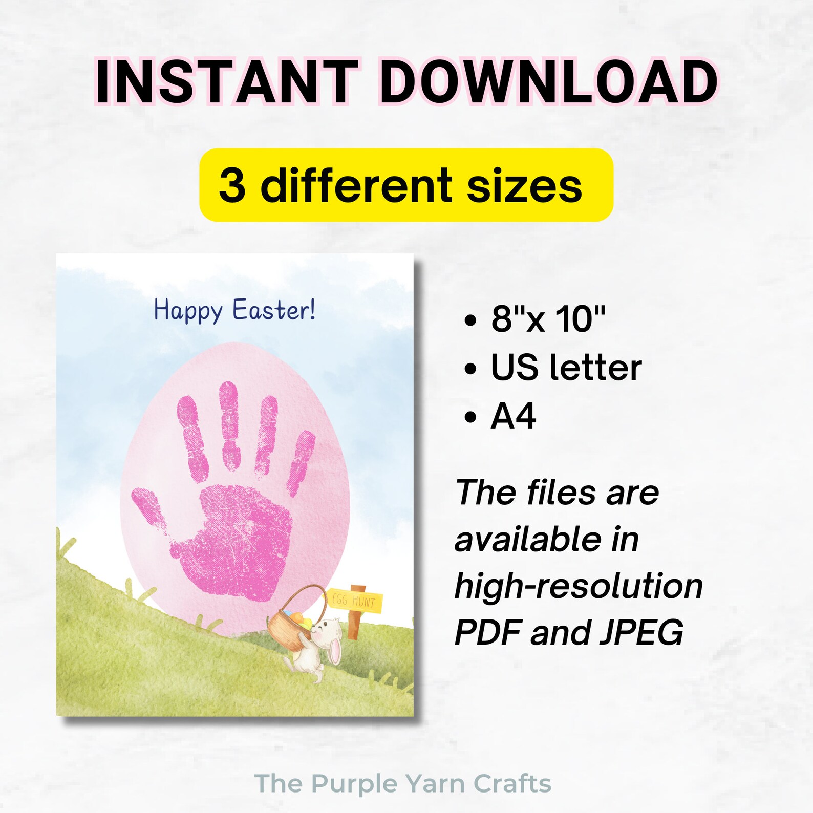 Easter Egg Handprint, Easter Handprint, Daycare Printable, Easter ...