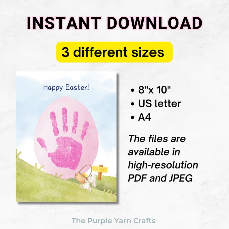 Easter Egg Handprint, Easter Handprint, Daycare Printable, Easter ...