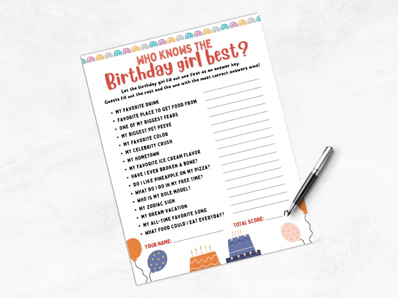 Who Knows the Birthday Girl Best, How Well Do You Know the Birthday ...