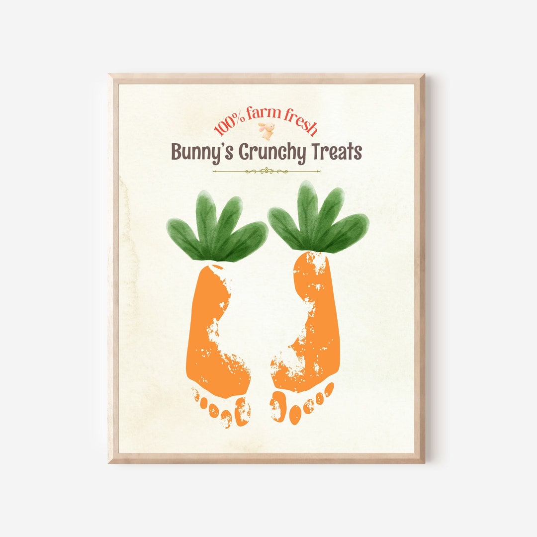 Farm Sign Carrot Patch Easter, Easter Footprint, Baby Footprint Art ...
