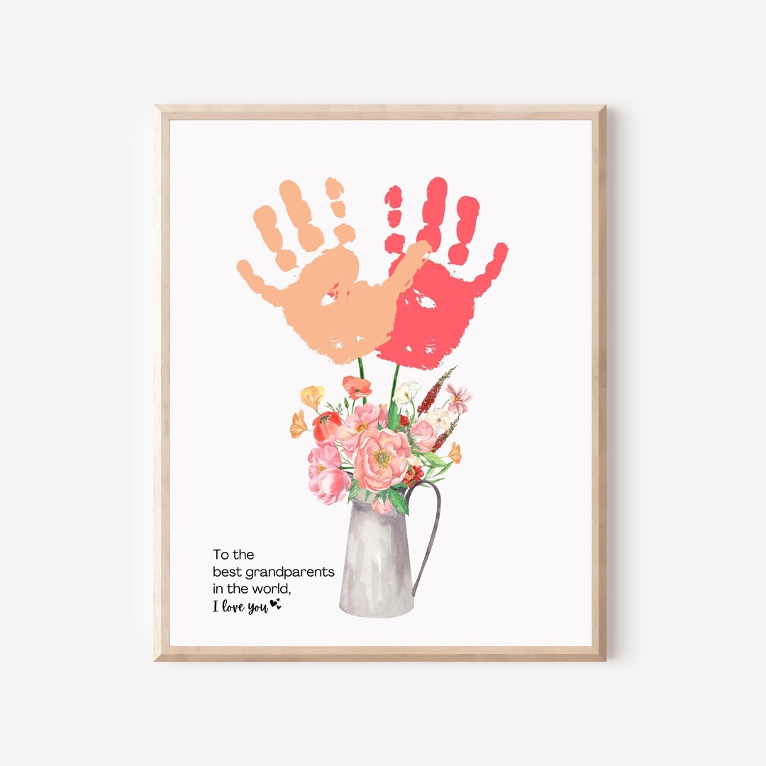 Flower Handprint Craft, Grandparents' Day Handprint, Grandparent Crafts ...