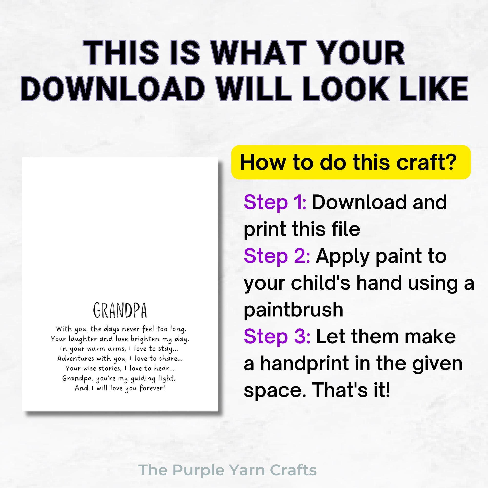 Grandpa Handprint Poem, Handprint for Grandpa, Grandparents Day ...
