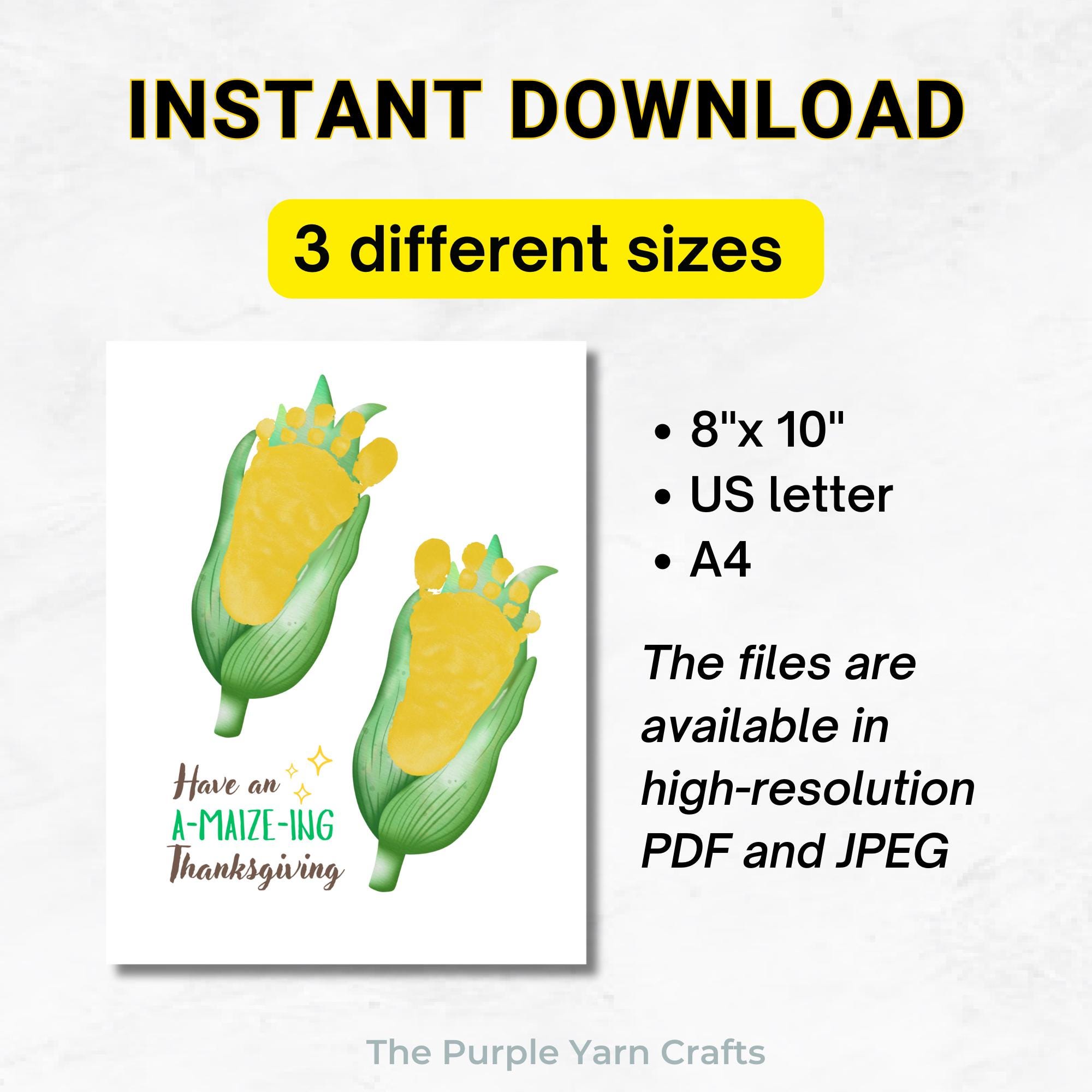 Sweet Corn Handprint Footprint Craft, Thanksgiving Handprint Craft ...
