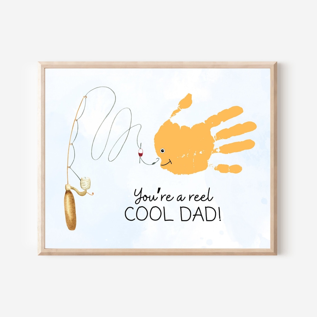 Reel Cool Dad Handprint, Dad Birthday Gift, Father's Day DIY, Father's ...