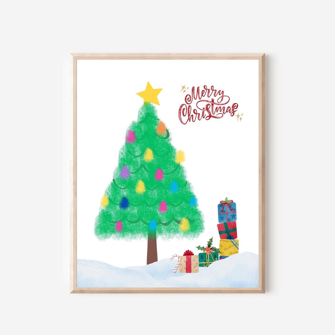 Christmas Tree Fingerprint Craft, Christmas Tree Thumbprint Craft ...