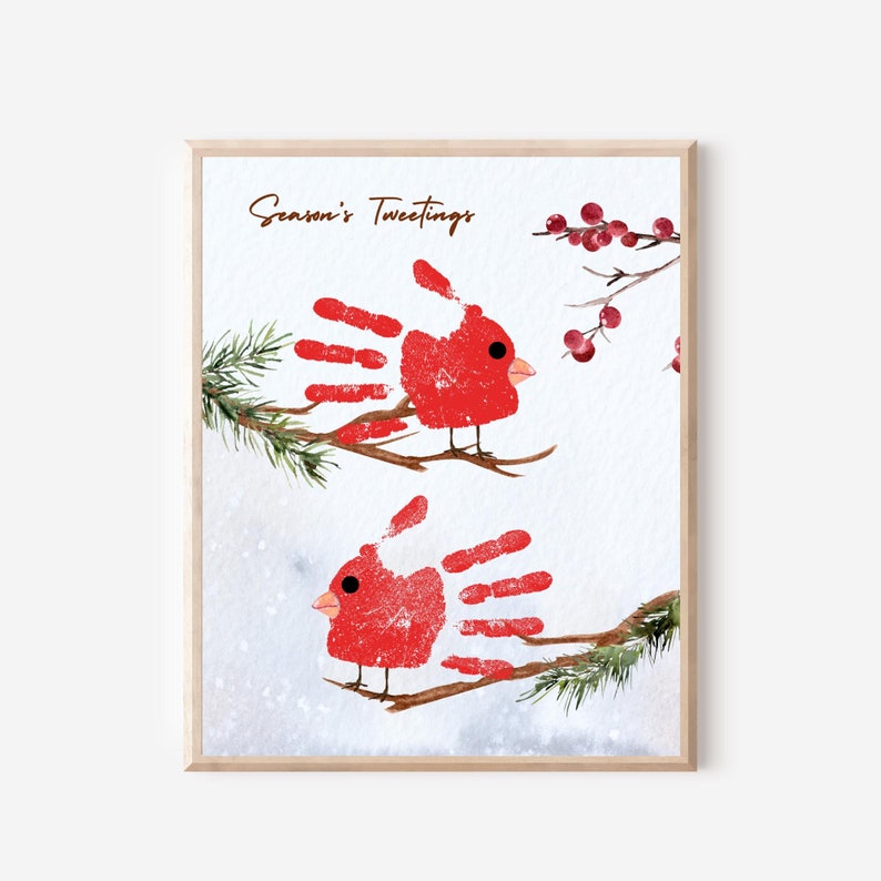 Cardinal Handprint, Seasons Tweetings Handprint, Christmas Handprint ...