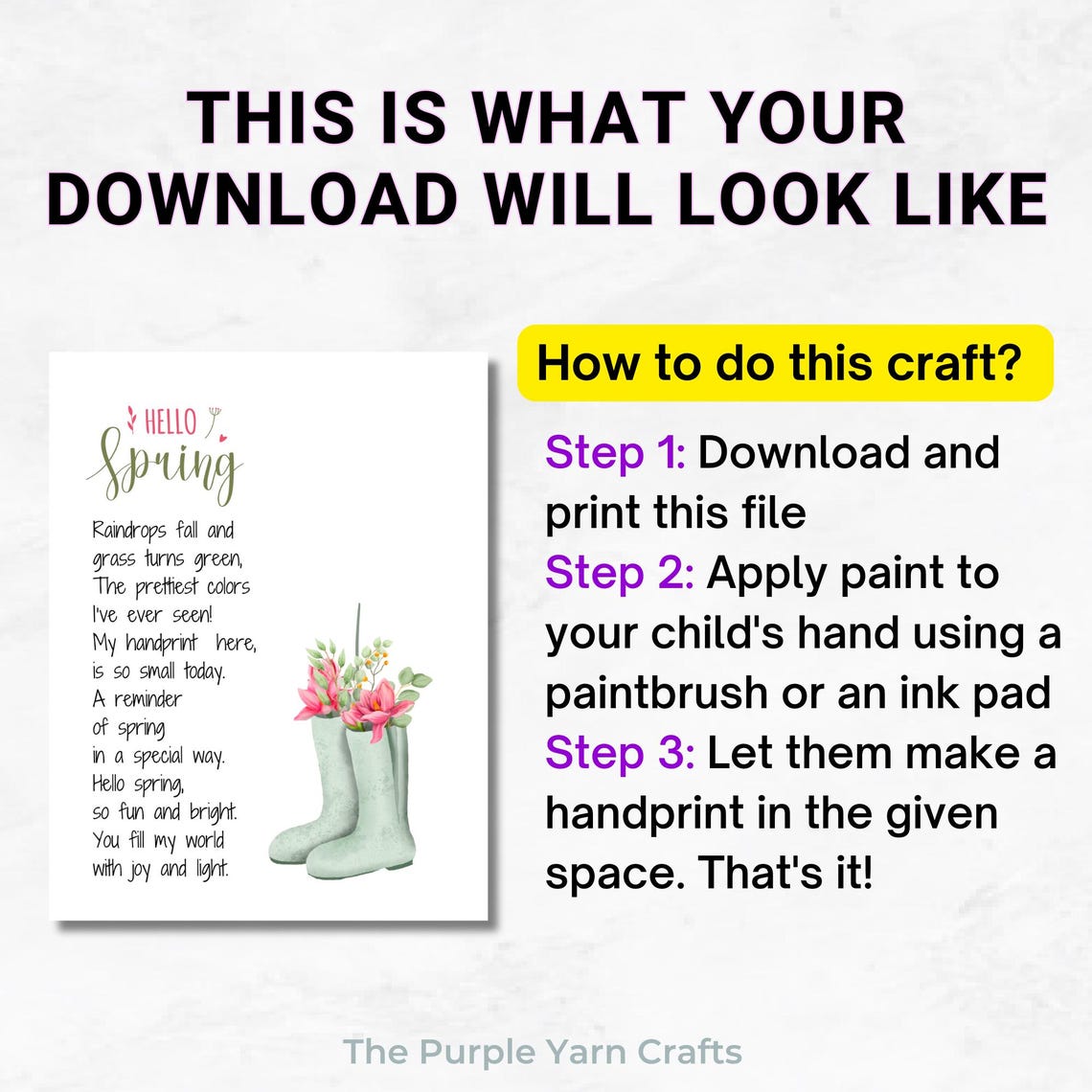 Hello Spring Handprint Art, Spring Poem Handprint, Preschool Spring Art ...