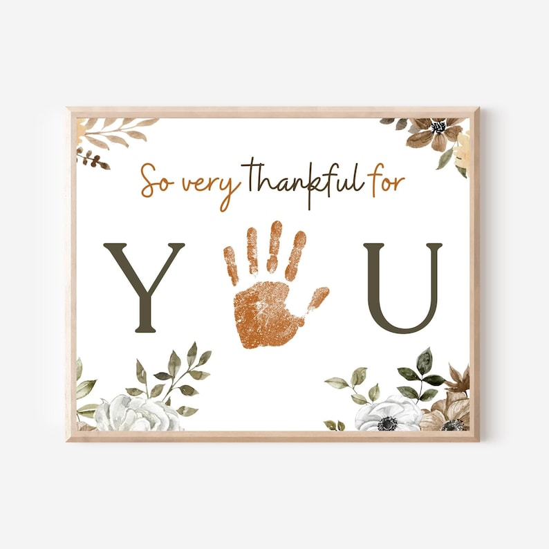 Thankful for You Handprint Craft, Thanksgiving Handprint Craft, Baby ...