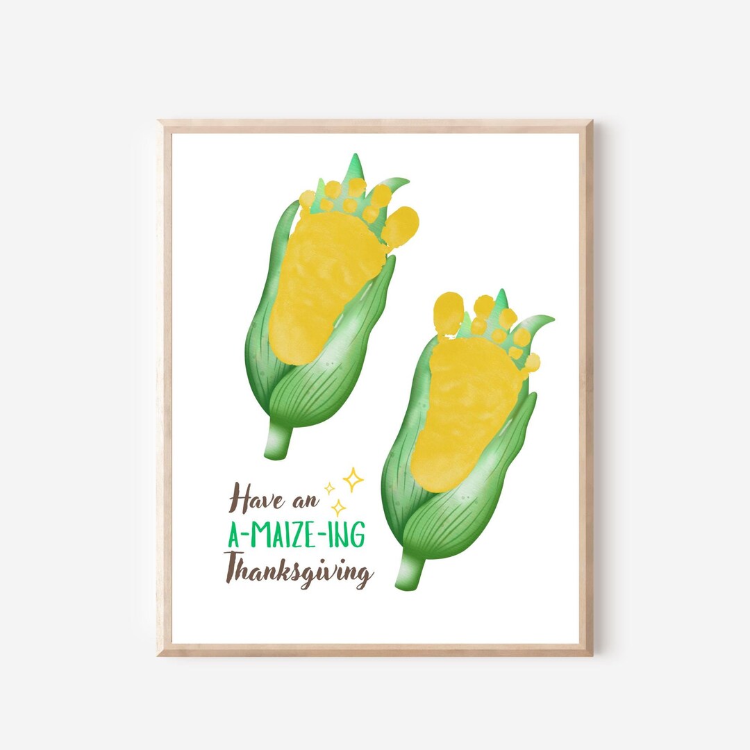 Sweet Corn Handprint Footprint Craft, Thanksgiving Handprint Craft ...