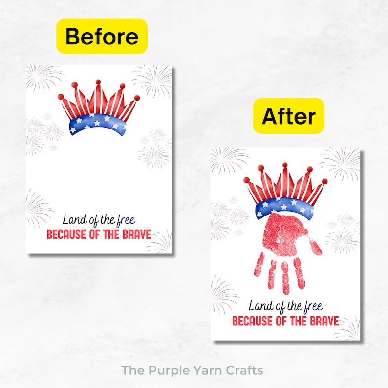 Memorial Day Handprint, Veterans Day Handprint, Land of the Free ...