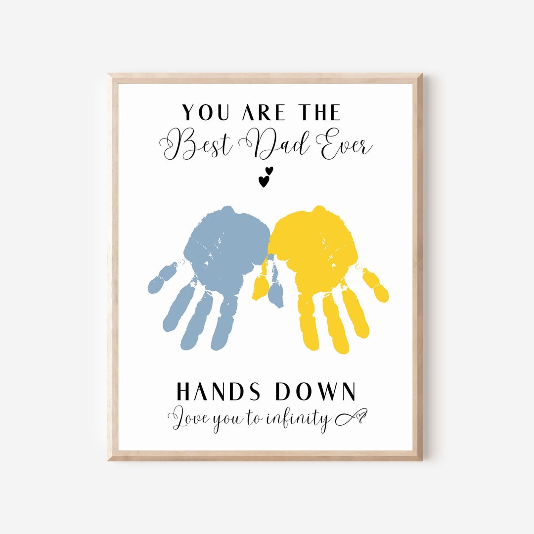 Best Dad Ever Handprint, Dad Birthday Gift From Kids, Father's Day DIY ...