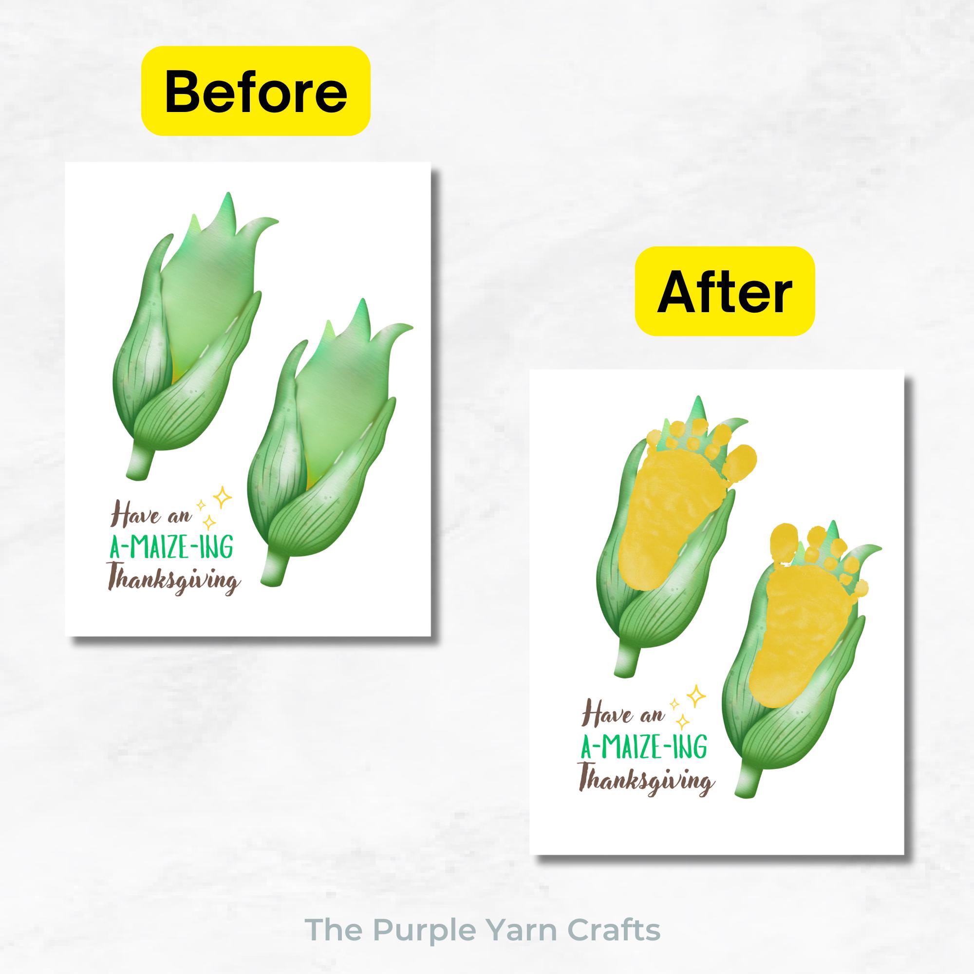 Sweet Corn Handprint Footprint Craft, Thanksgiving Handprint Craft ...