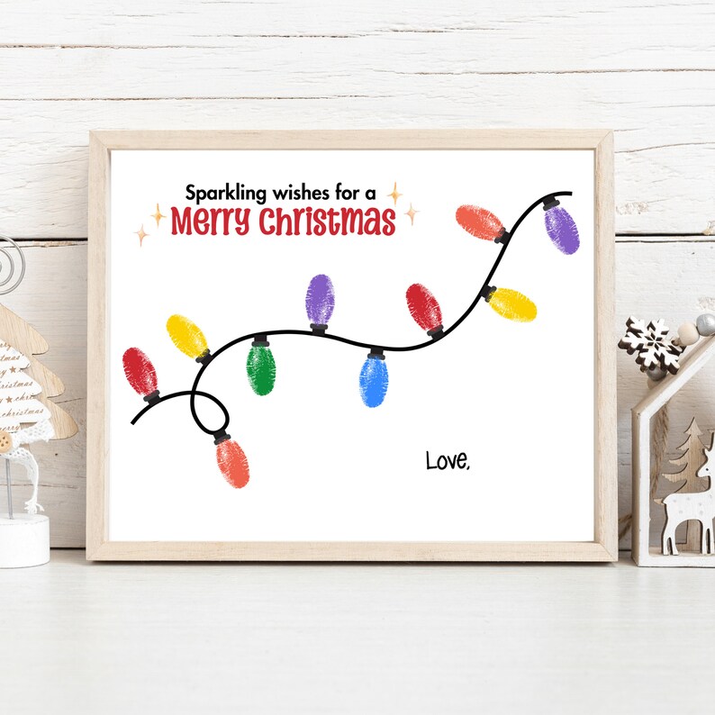 Christmas Lights Thumbprint Art, Handprint Christmas Lights, Preschool ...