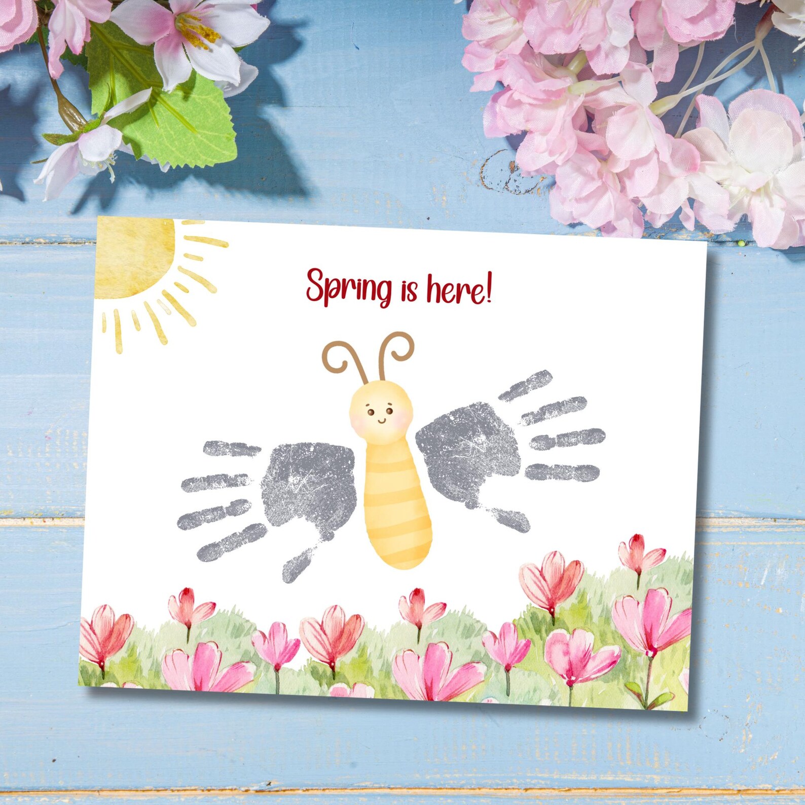 Butterfly Handprint Craft, Preschool Spring Craft, Spring Butterfly ...