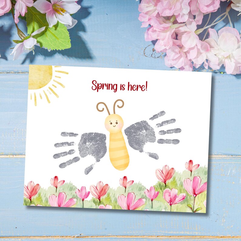 Butterfly Handprint Craft, Preschool Spring Craft, Spring Butterfly ...