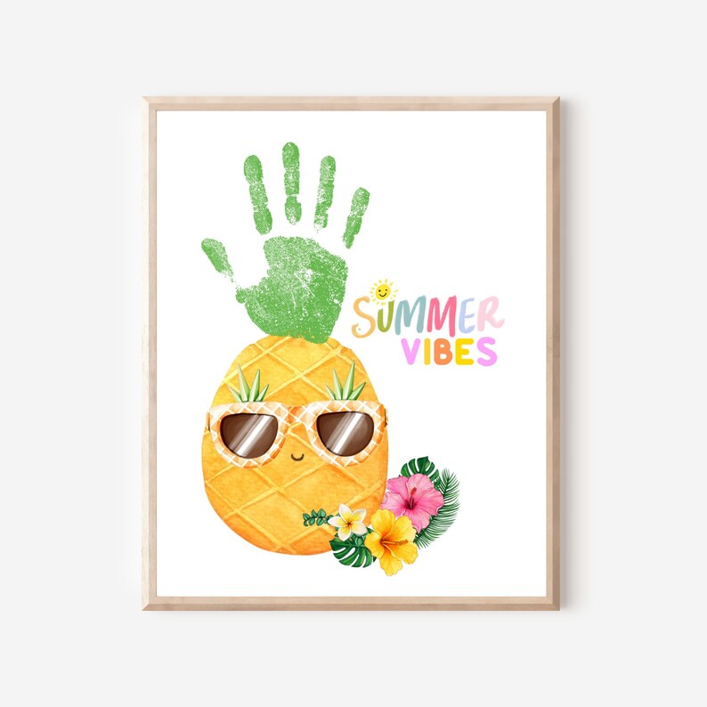Summer Handprint Art, Summer Craft Kids, Pineapple Handprint, Baby ...