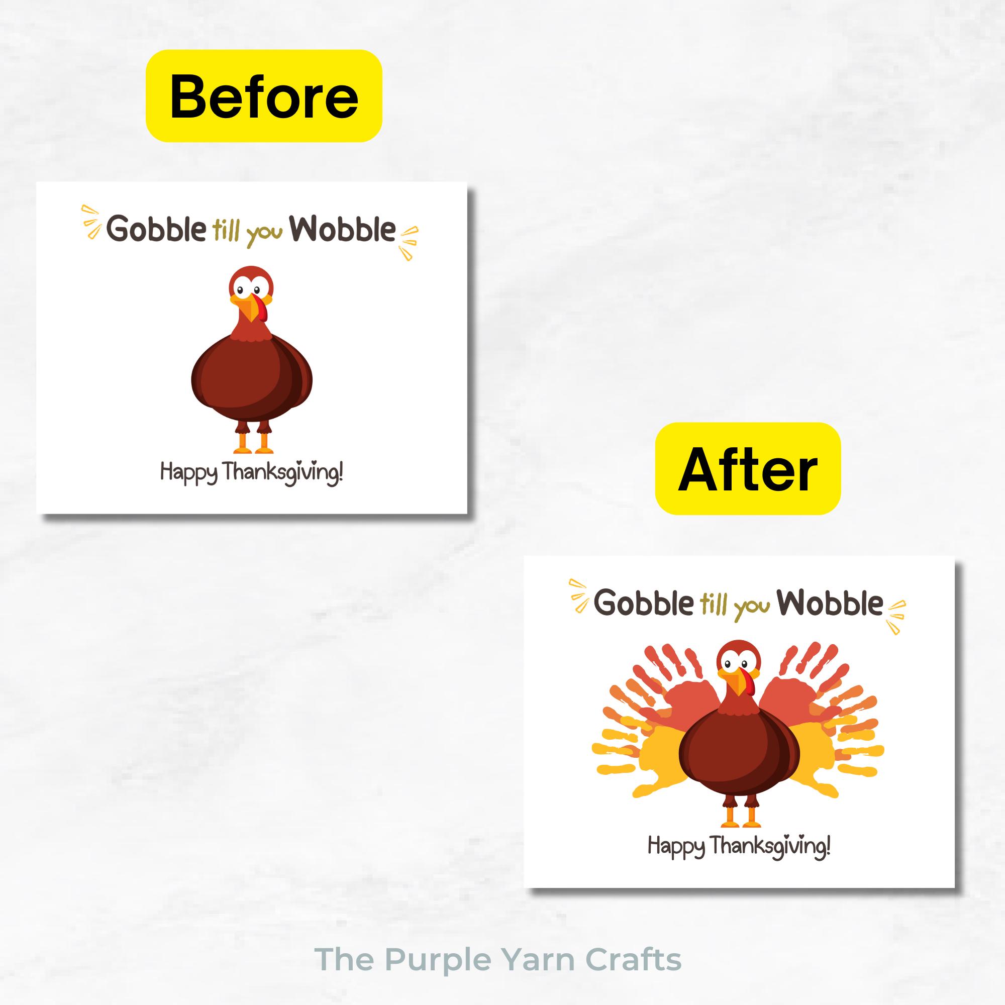 Gobble Till You Wobble Handprint Craft, Thanksgiving Handprint Craft ...