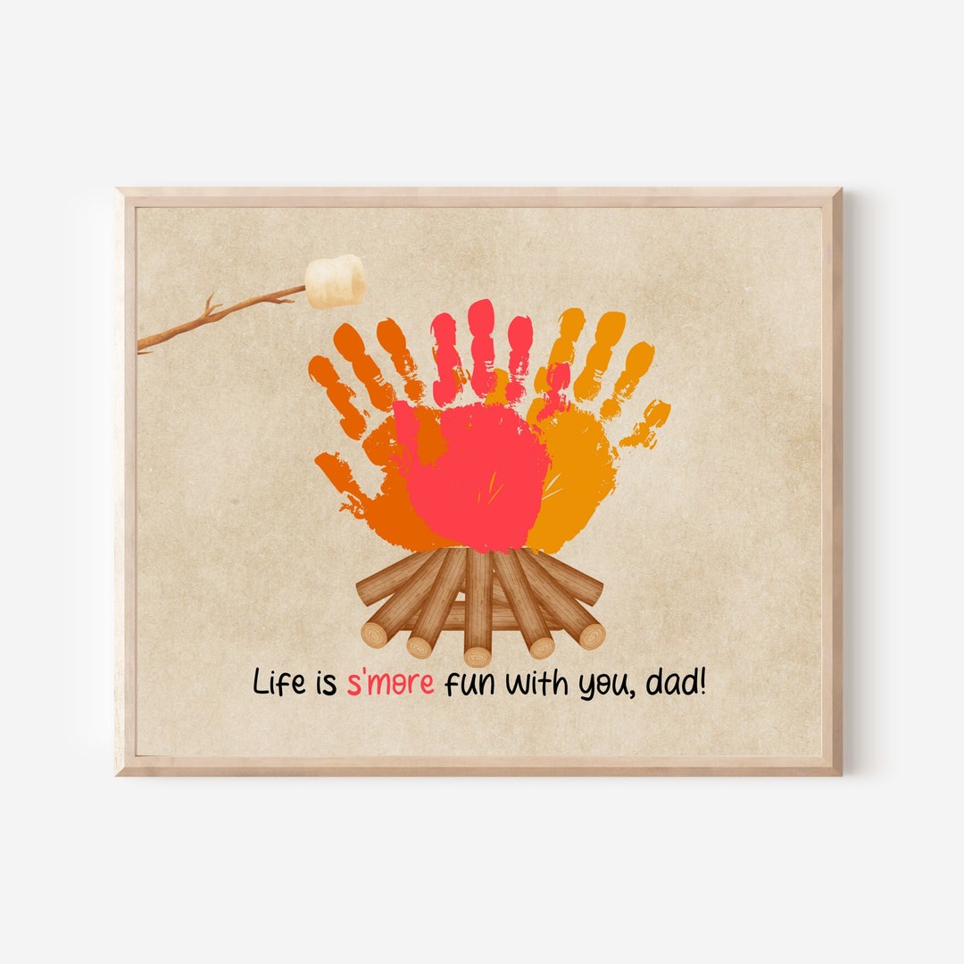 S'more Father's Day Handprint, DIY Gift for Dad, Dad Gift From Kids ...