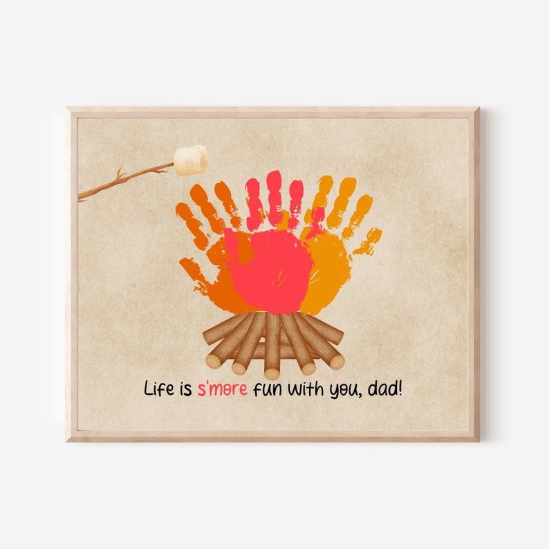 S'more Father's Day Handprint, DIY Gift for Dad, Dad Gift From Kids ...