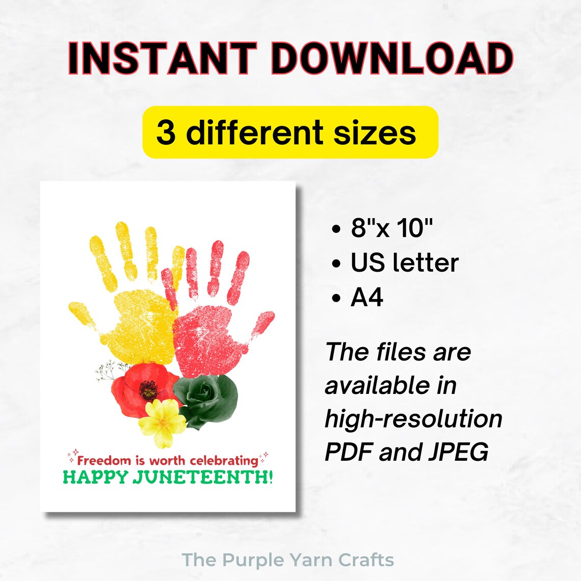 Juneteenth Handprint, Happy Juneteenth Craft, Juneteenth Activity ...