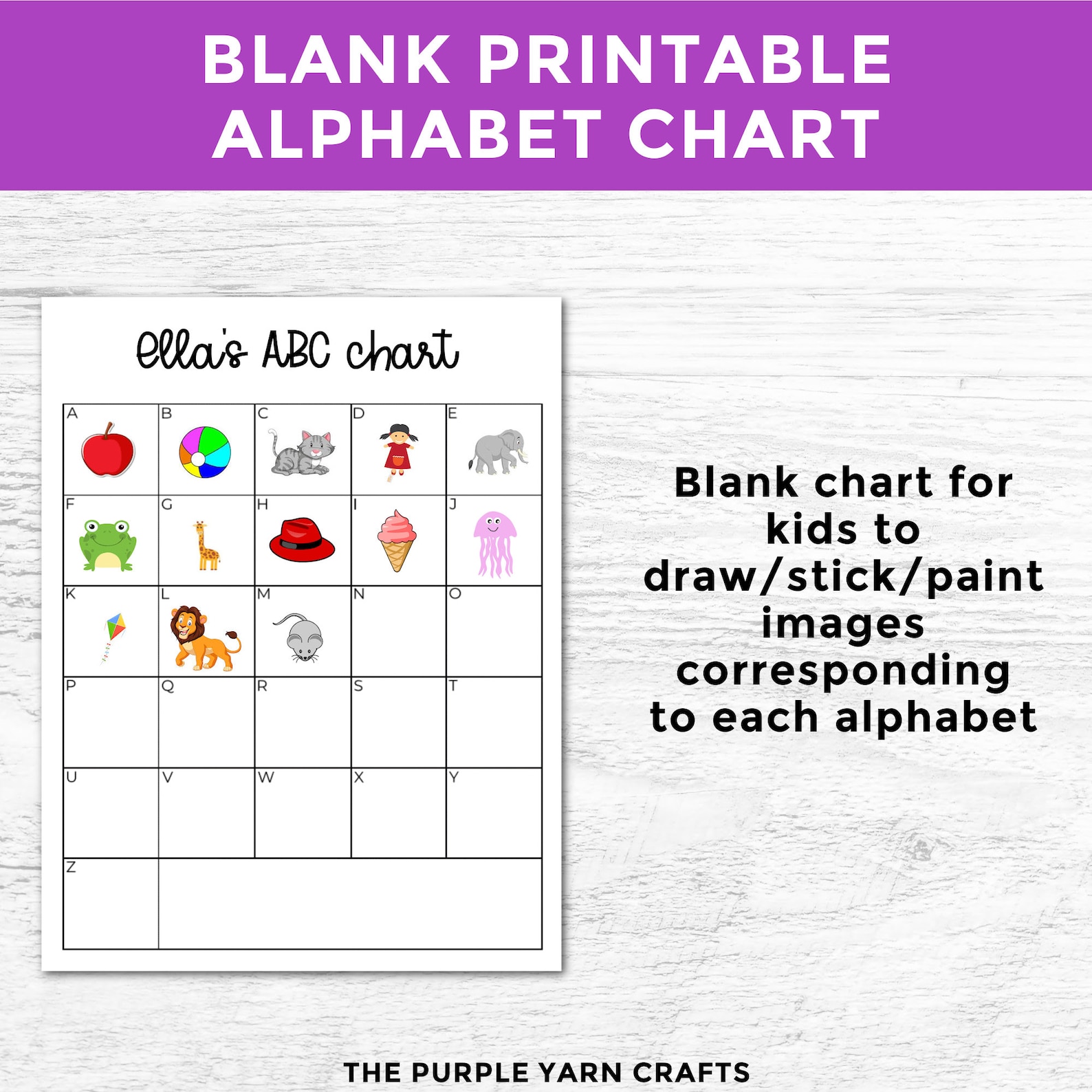 Blank Alphabet Chart Printable, Alphabet Graph, Blank ABC Chart for ...