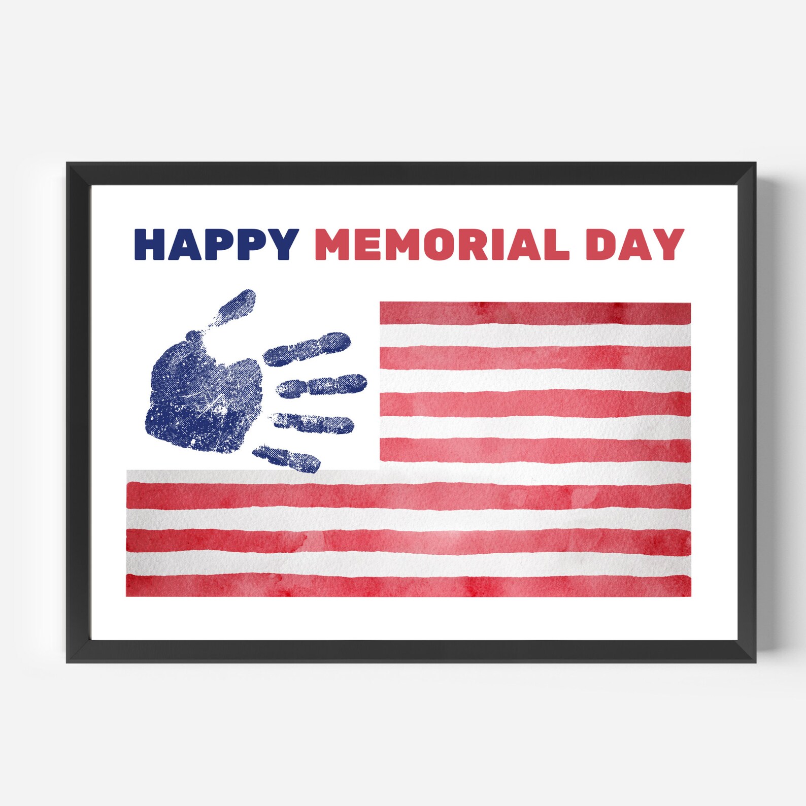 Flag Handprint Craft, Memorial Day Handprint, Memorial Flag, Memorial ...