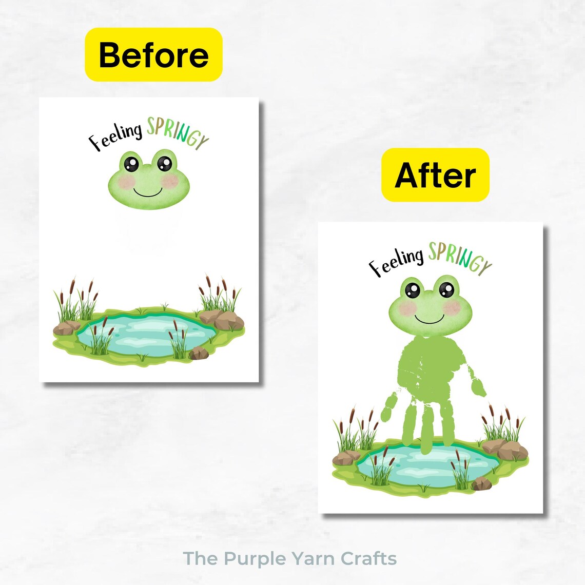 Feeling Springy Handprint, Spring Handprint Art, Frog Handprint ...