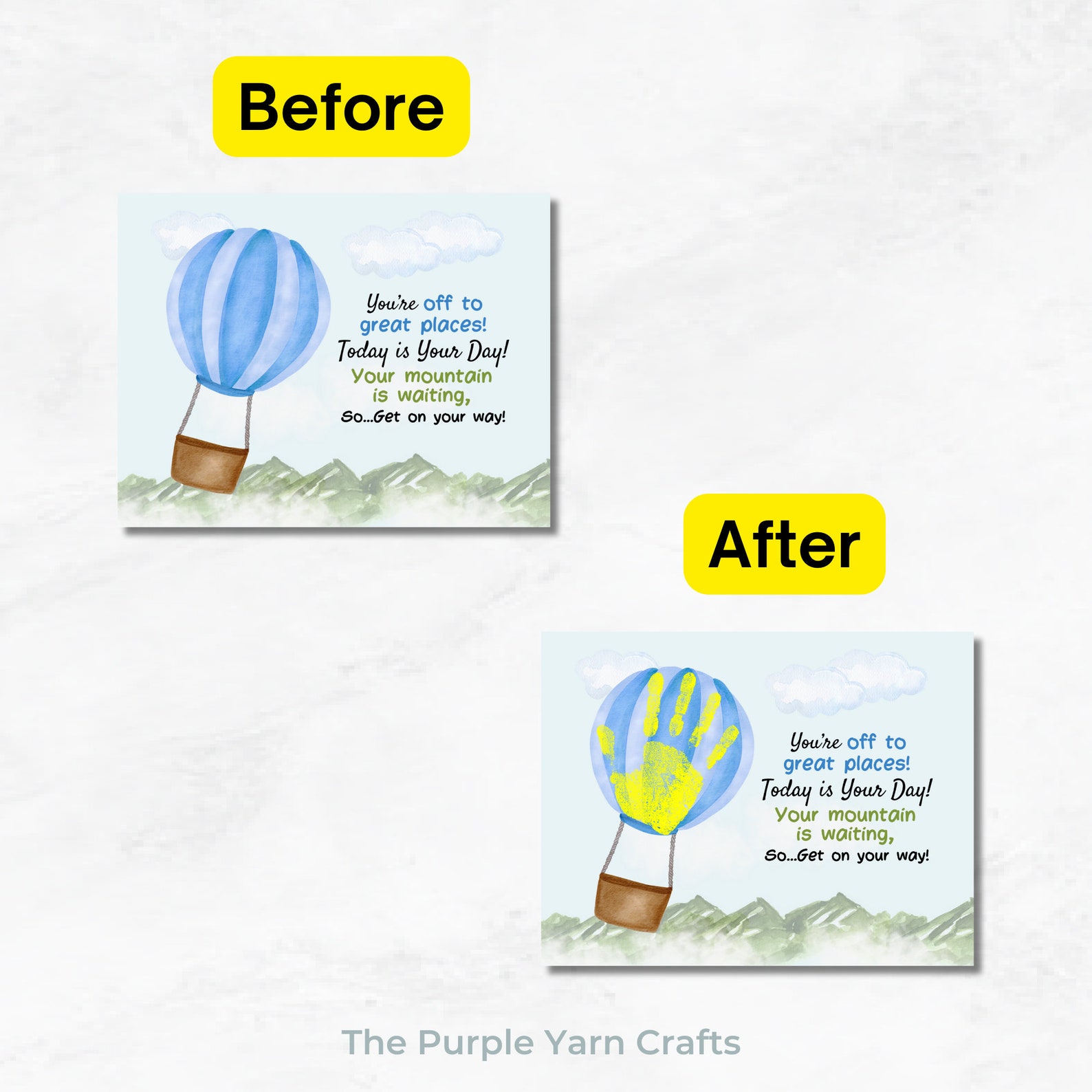 Oh the Places You'll Go Handprint, Hot Air Balloon Handprint, Last Day ...