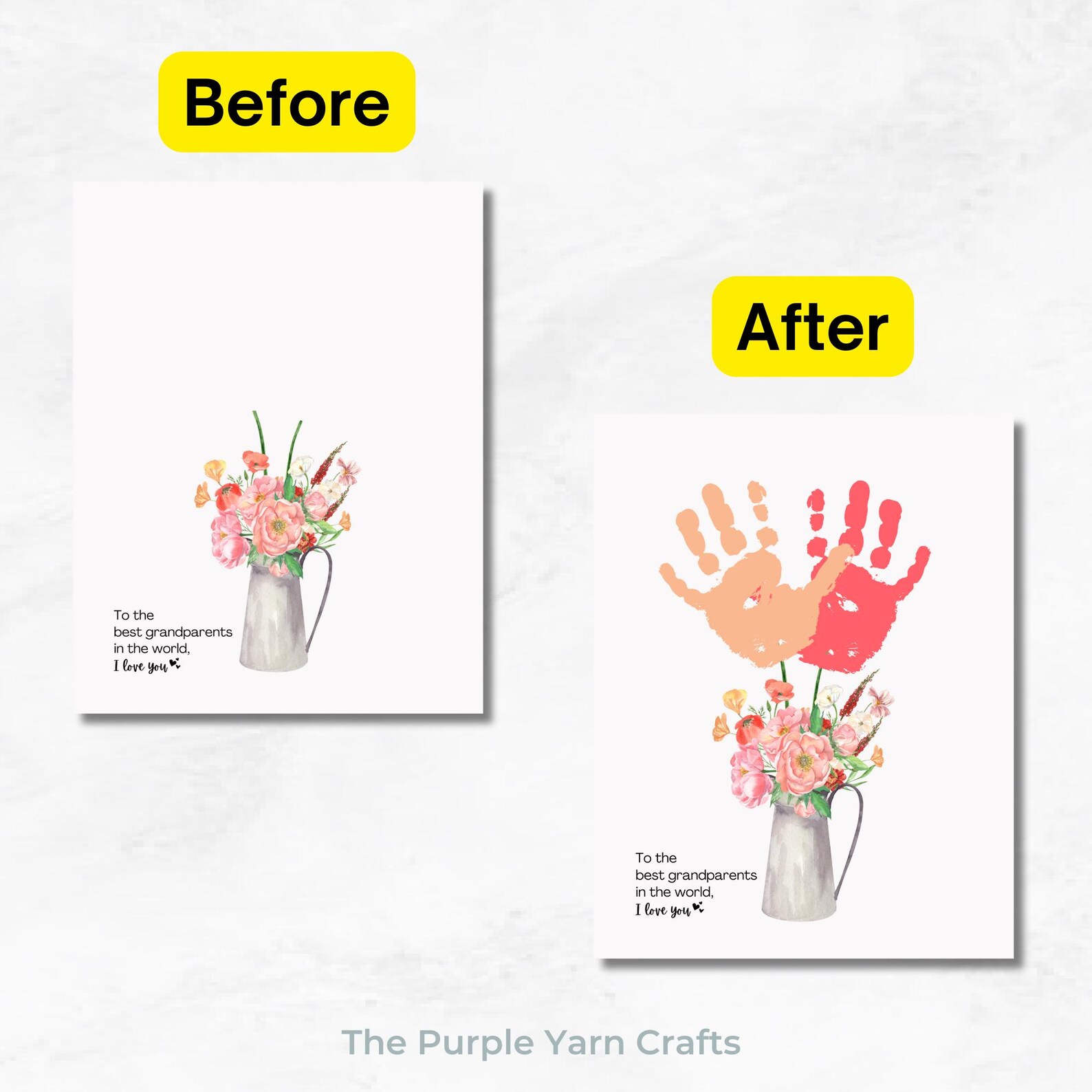 Flower Handprint Craft, Grandparents' Day Handprint, Grandparent Crafts ...