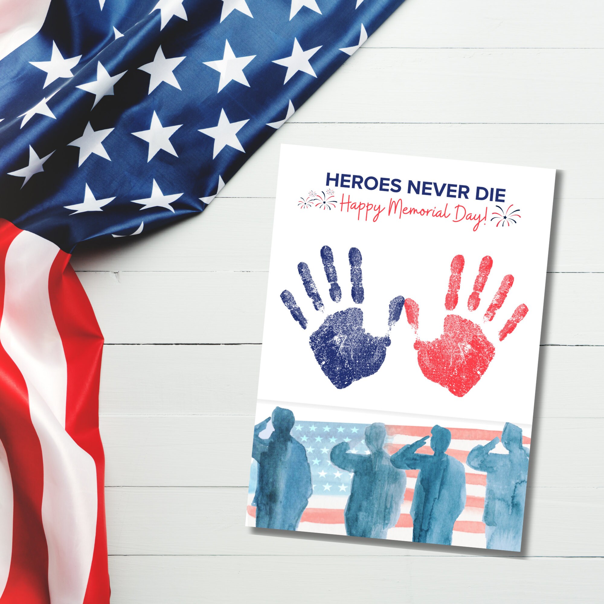 Memorial Day Handprint, Memorial Day Craft, Memorial Day Printable ...