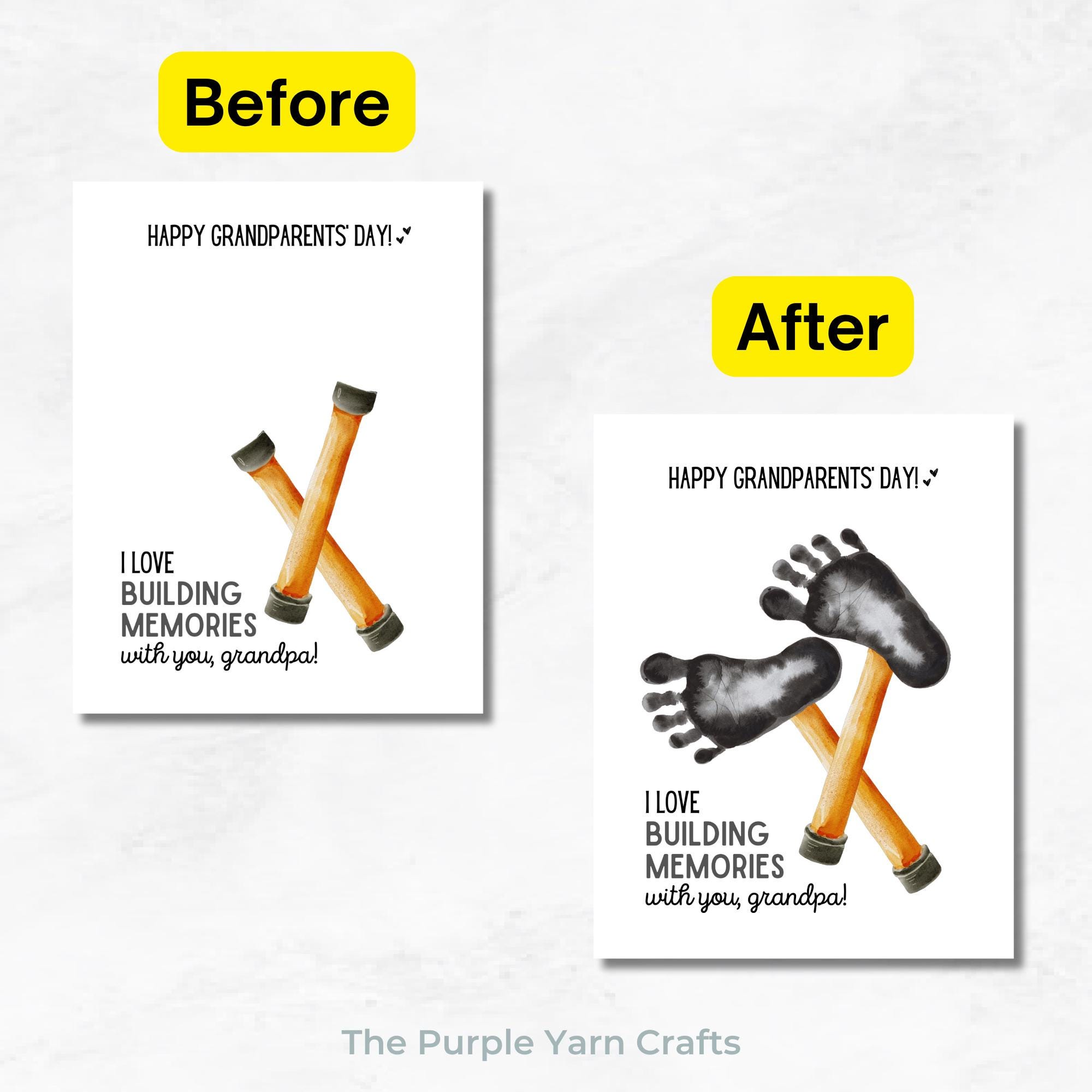 Grandpa Footprint Art, Grandpa Love, Grandparents Day Footprint ...