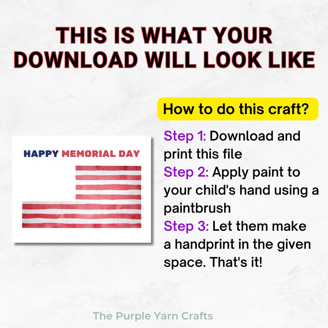 Flag Handprint Craft, Memorial Day Handprint, Memorial Flag, Memorial ...