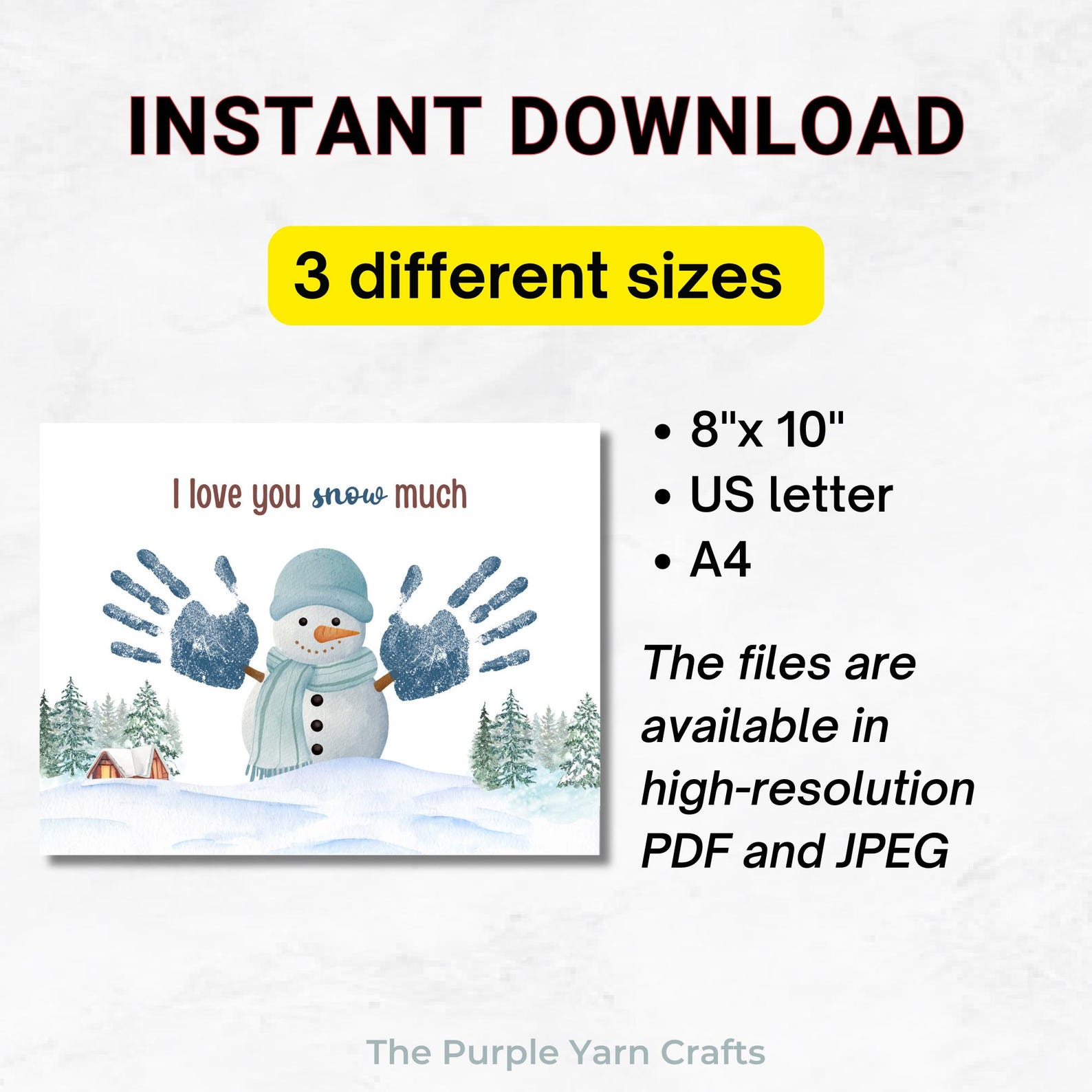 Snowman Handprint Craft, I Love You Snow Much Handprint, Winter ...