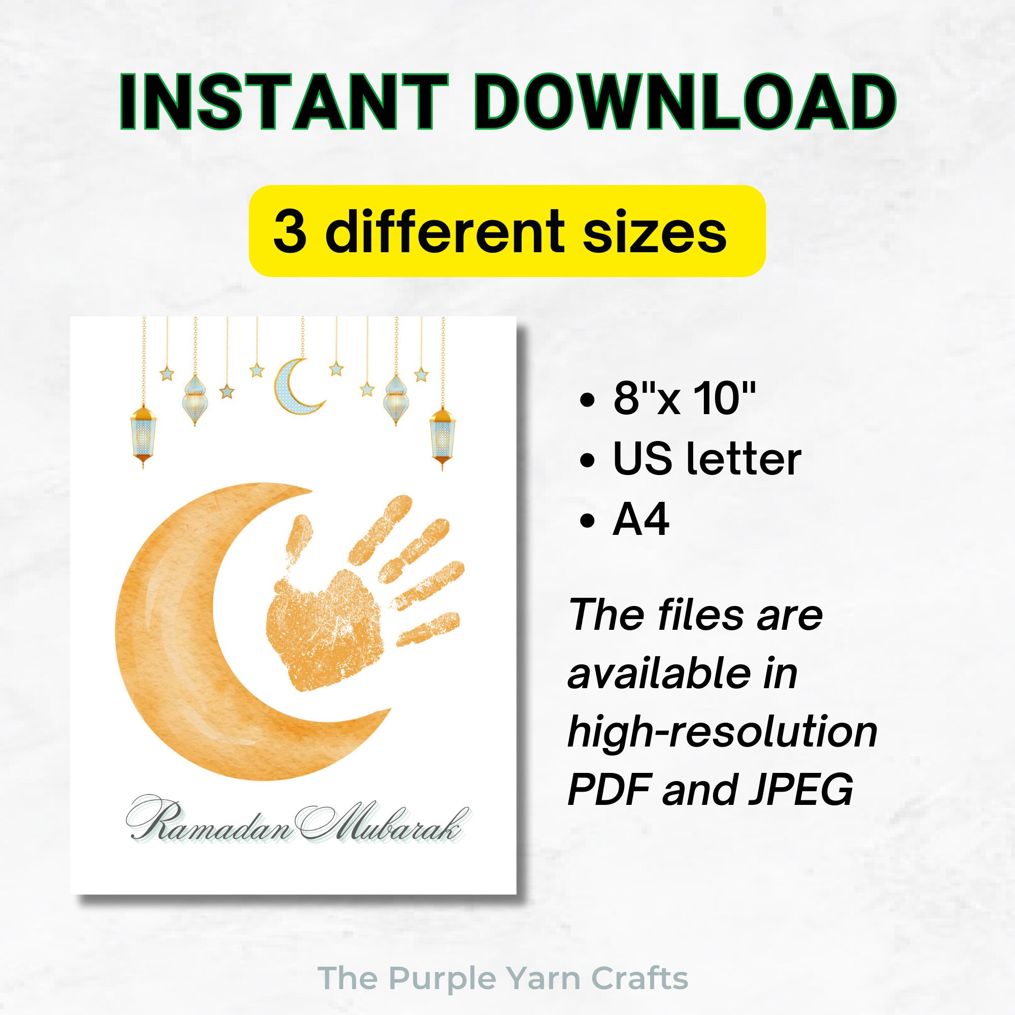 Ramadan Handprint, Ramadan Mubarak, Ramadan Printable, Ramadan Gift ...