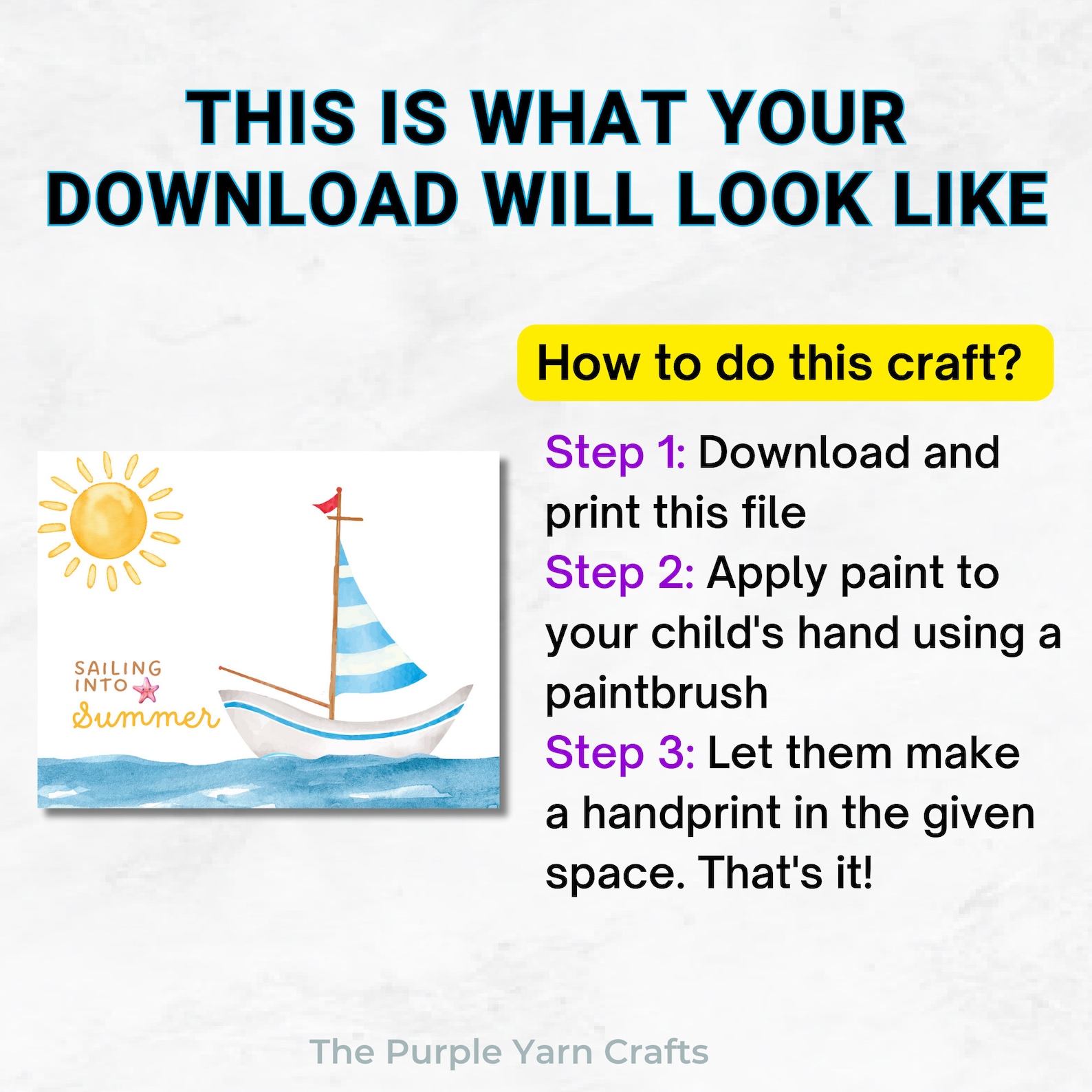 Sailing Into Summer Handprint Art, Sailboat Handprint, Baby Toddler ...