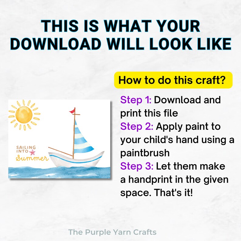 Sailing Into Summer Handprint Art, Sailboat Handprint, Baby Toddler ...